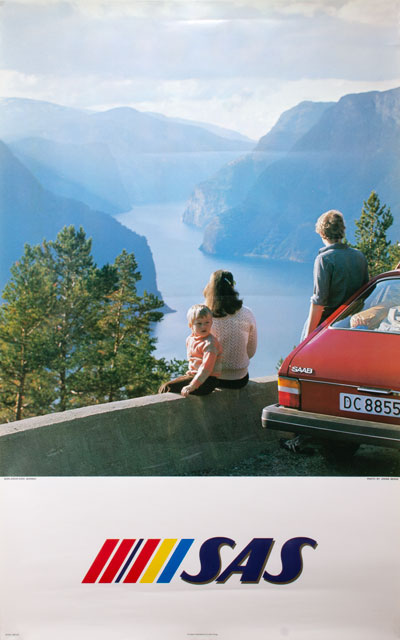 Original authentic vintage poster - Title: 'SAS Aurlandsjord Norway ...