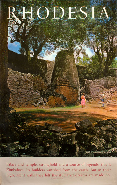 Original authentic vintage poster - Title: 'Rhodesia Great Zimbabwe' - sold