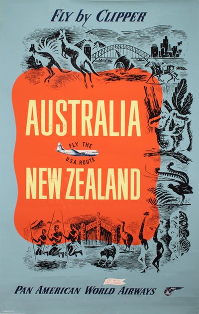 Original authentic vintage poster - Title: 'Australia Pan American by ...
