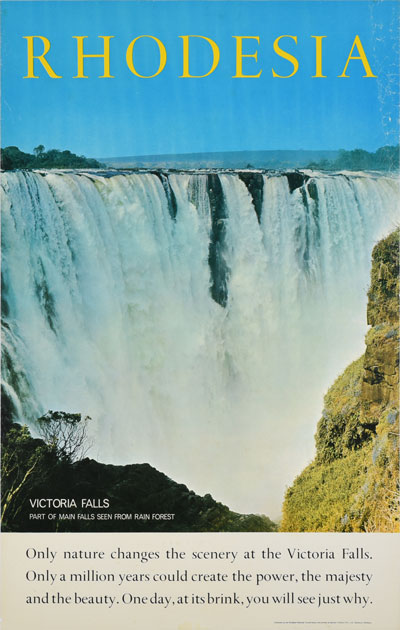 Original authentic vintage poster - Title: 'Rhodesia - Victoria Falls ...