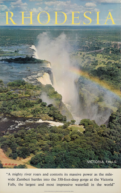 Original authentic vintage poster - Title: 'Rhodesia - Victoria Falls ...