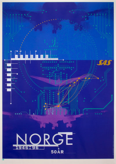 Original authentic vintage poster - Title: 'SAS 50 år 1996 : Norge ...