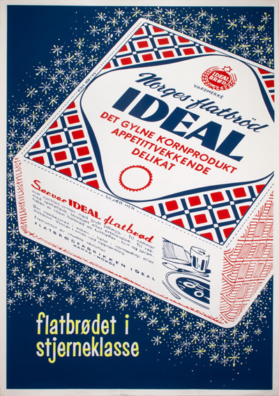Original authentic vintage poster - Title: 'Ideal flatbrødet i ...