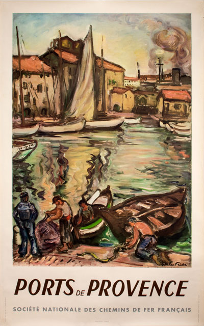 Original authentic vintage poster - Title: 'Ports de Provence' designed ...