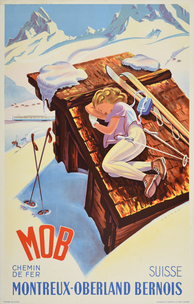 Original authentic vintage poster - Title: 'MOB - Montreux Oberland ...