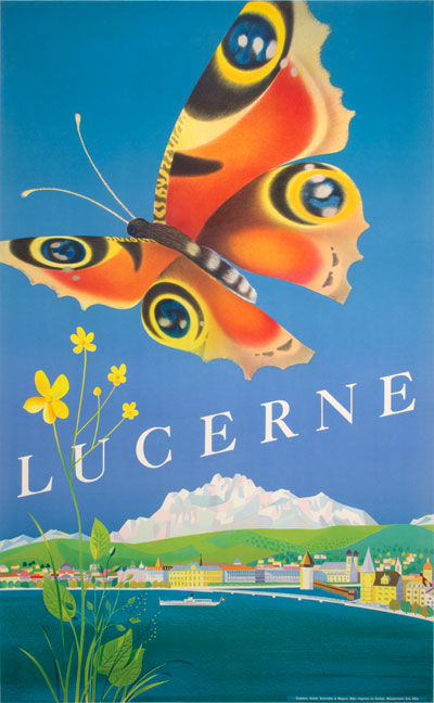 Original authentic vintage poster - Title: 'Lucerne' designed by ...