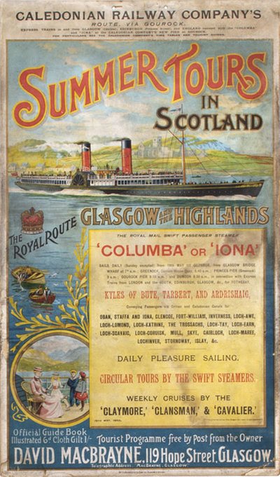 Summer Tours in Scotland 1902 Columba Iona (1902) - Original Vintage ...