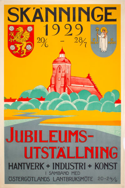 Skänninge 1929 Jubileumsutställningen (1929) - Original Vintage Poster ...