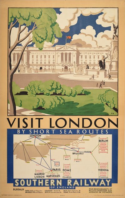 Original authentic vintage poster - Title: 'Visit London Buckingham ...