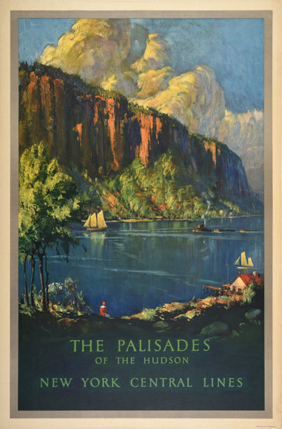 Original authentic vintage poster - Title: 'The Palisades of The Hudson ...