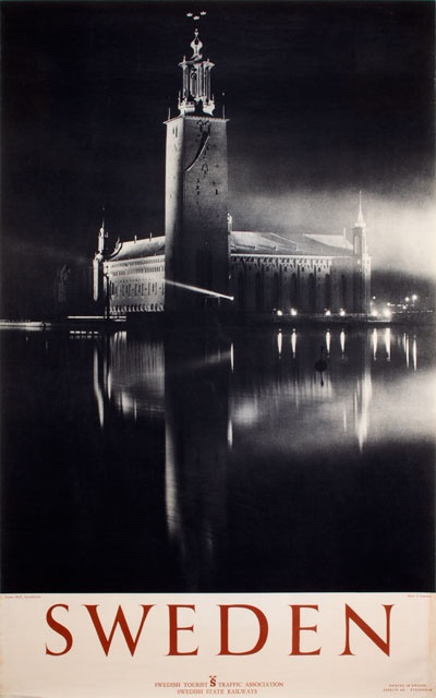 Original vintage poster: Sweden Stockholm Town Hall designed by Photo ...