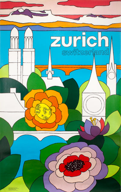 Original authentic vintage poster - Title: 'Zurich Switzerland ...