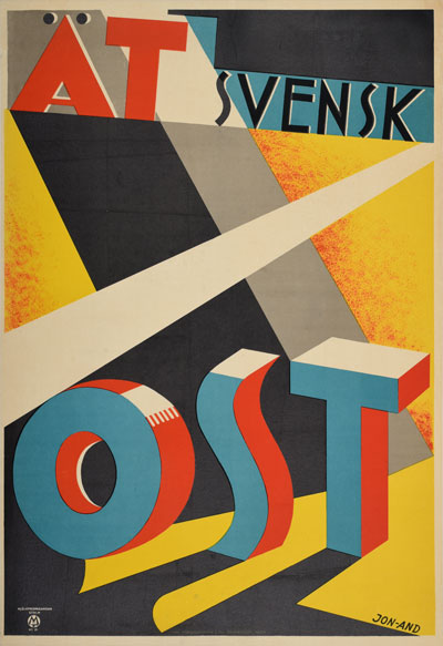 Original authentic vintage poster - Title: 'Ät svensk ost' designed by ...