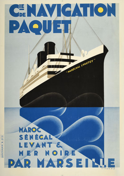 Cie de Navigation Paquet (1920s) - Original Vintage Poster | PosterTeam