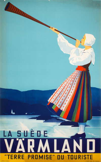 Original authentic vintage poster - Title: 'La Suède - Värmland ...