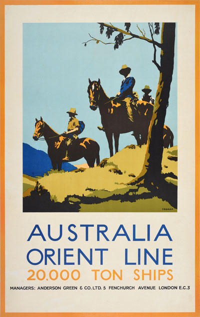 Original authentic vintage poster - Title: 'Australia Orient Line ...