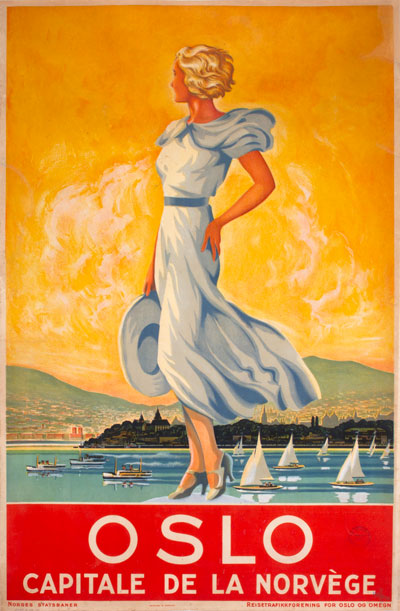 Oslo - Capitale de la Norvège (1930s) - Original Vintage Poster ...