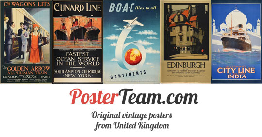 Original vintage posters from UK for sale at posterteam.com