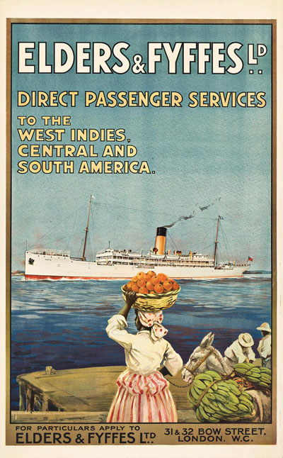 Original authentic vintage poster - Title: 'Elders and Fyffes West Indies South America' - for sale
