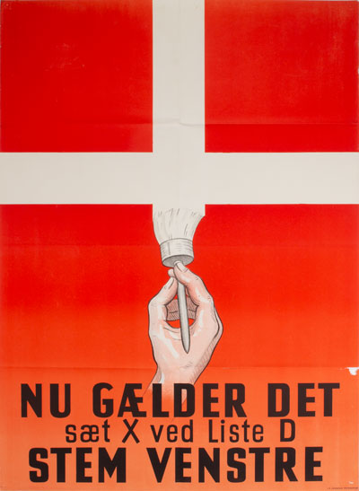 Original authentic vintage poster - Title: 'Stem Venstre' - for sale