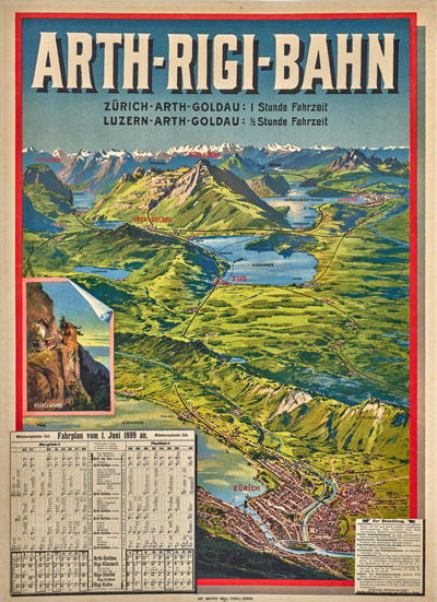 Original authentic vintage poster - Title: 'Arth-Rigi-Bahn' - for sale