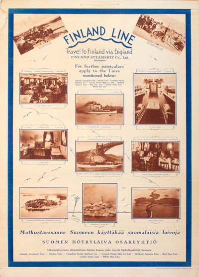Original authentic vintage poster - Title: 'Finland Line - When ...