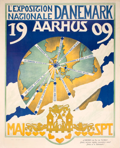 Original authentic vintage poster - Title: 'Aarhus 1909 National ...