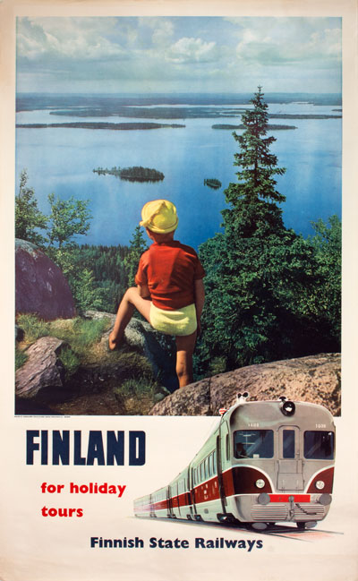 Original authentic vintage poster - Title: 'Finland for holiday tours ...