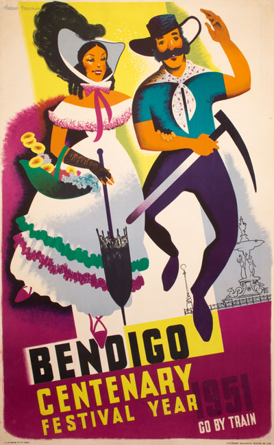 Original authentic vintage poster - Title: 'Bendigo Centenary Festival ...
