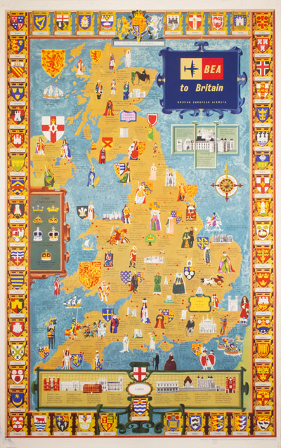 Original authentic vintage poster - Title: 'BEA to Britain' designed by ...