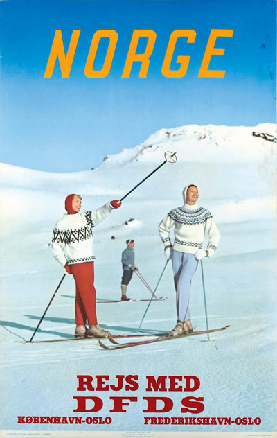 Original authentic vintage poster - Title: 'Norge med DFDS 1958 ...
