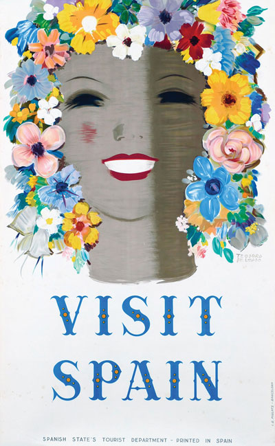 Visit Spain Flowers (1940s) - Original Vintage Poster | PosterTeam
