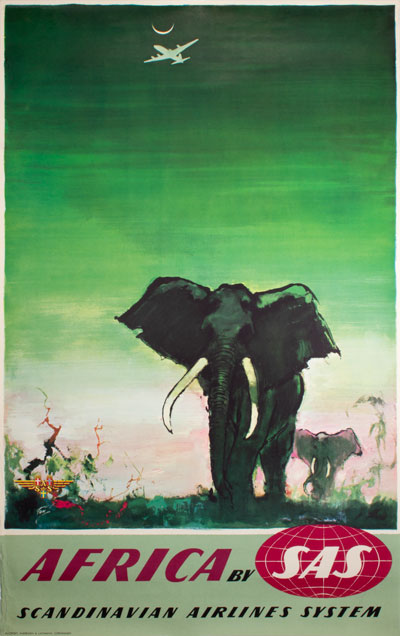 Original authentic vintage poster - Title: 'Africa by SAS Elephants ...