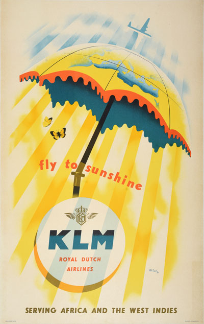 KLM Fly To Sunshine Africa and the West Indies (1950) - Original ...