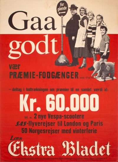Ekstra Bladet Gaa Godt (1950s) - Original Vintage Poster | PosterTeam