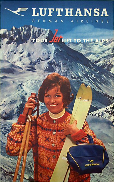 Original authentic vintage poster - Title: 'Lufthansa - Your Jet lift ...