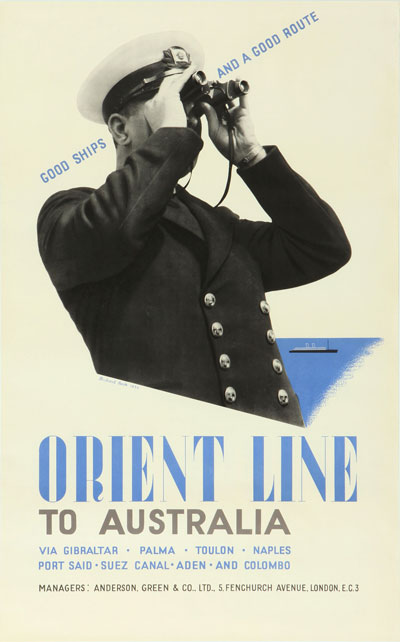 Orient Line - to Australia (1936) - Original Vintage Poster | PosterTeam